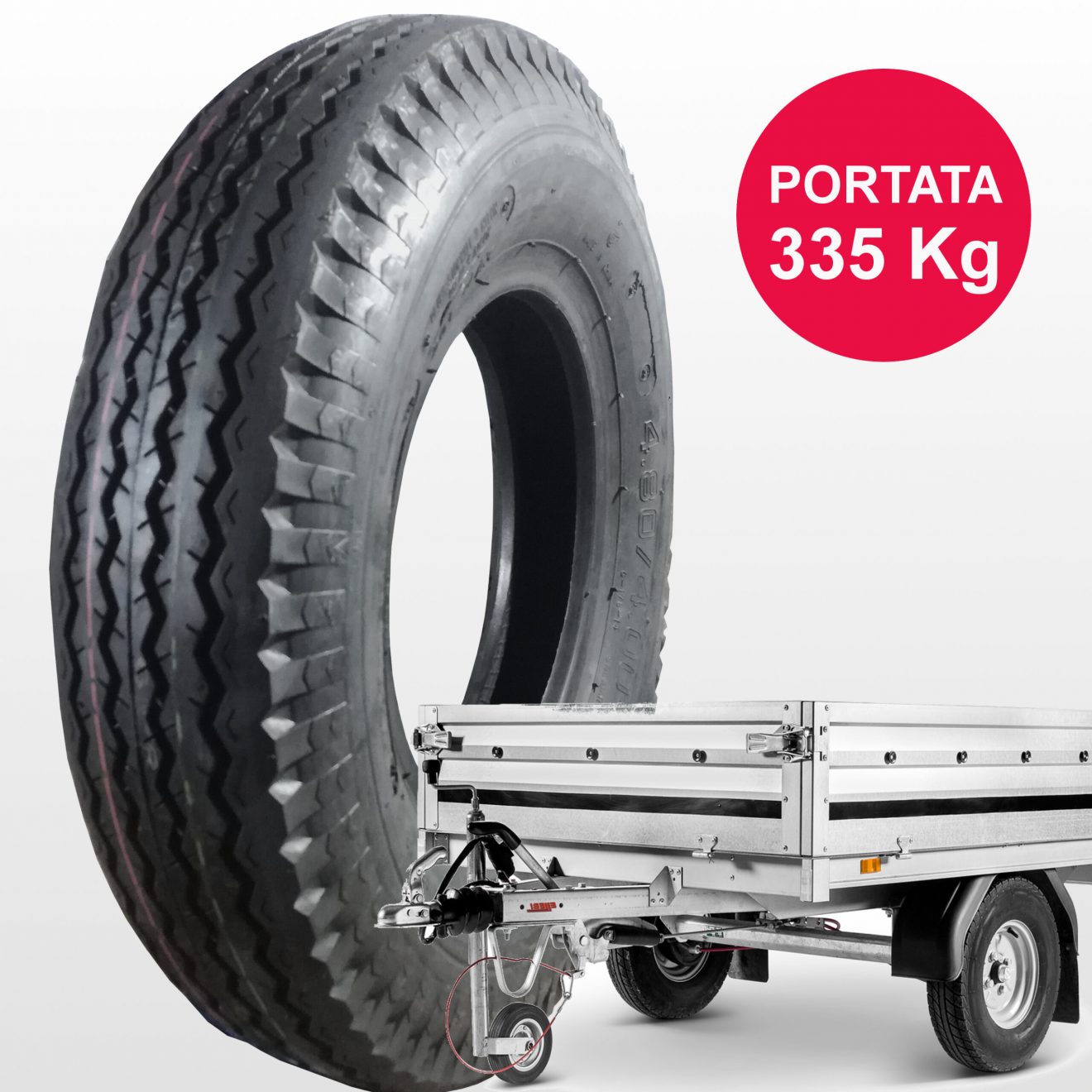 Pneumatico 4.80/4.00-8 70N 6PR Trailermaxx per carrelli appendice e ...